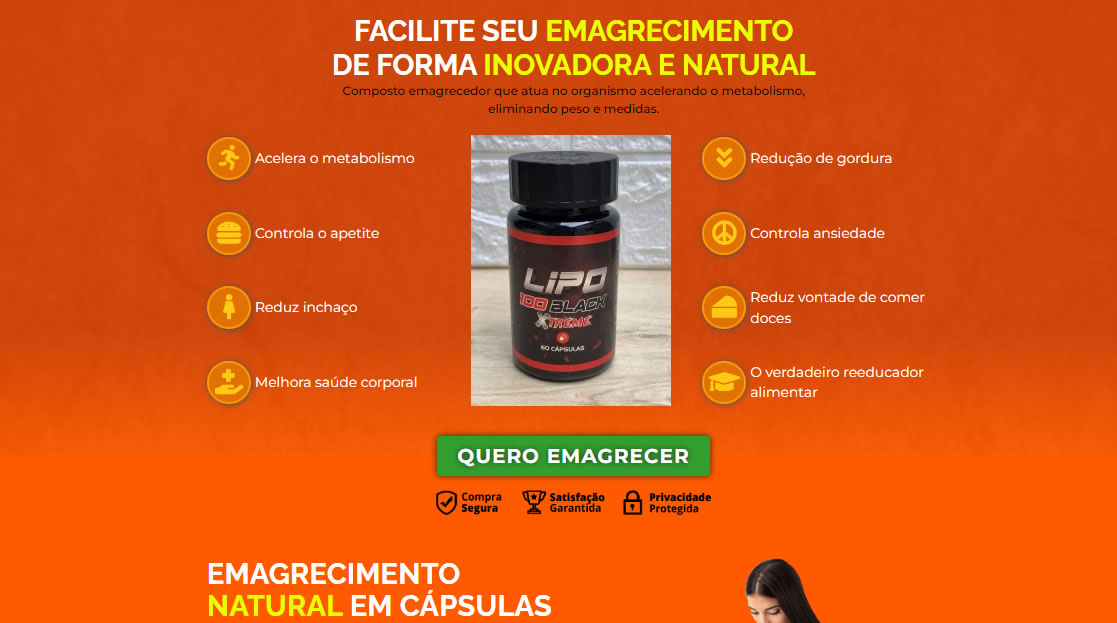 Lipo 100 Black Emagrecimento - Propages