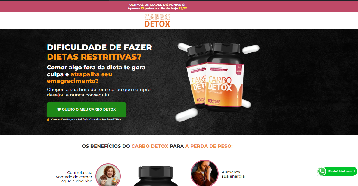 Carbo DETOX Único emagrecedor com colágeno do mercado - Propages